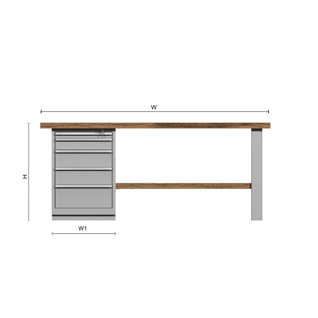 Desk / Table : Workbench - One Pedestal
